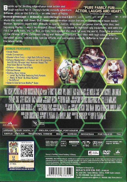 English Animated Movie G-Force DVD Walt Disney Pictures, Hobbies & Toys ...