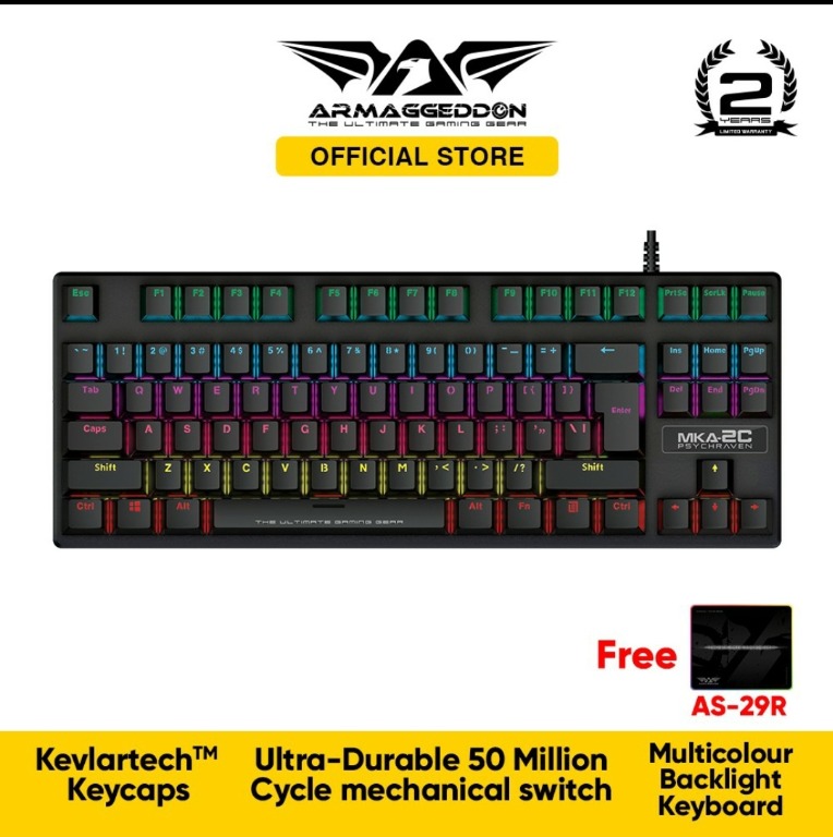 GAMING MECHANICAL KEYBOARD Armaggedddon MKA-2C Psychraven, Computers ...