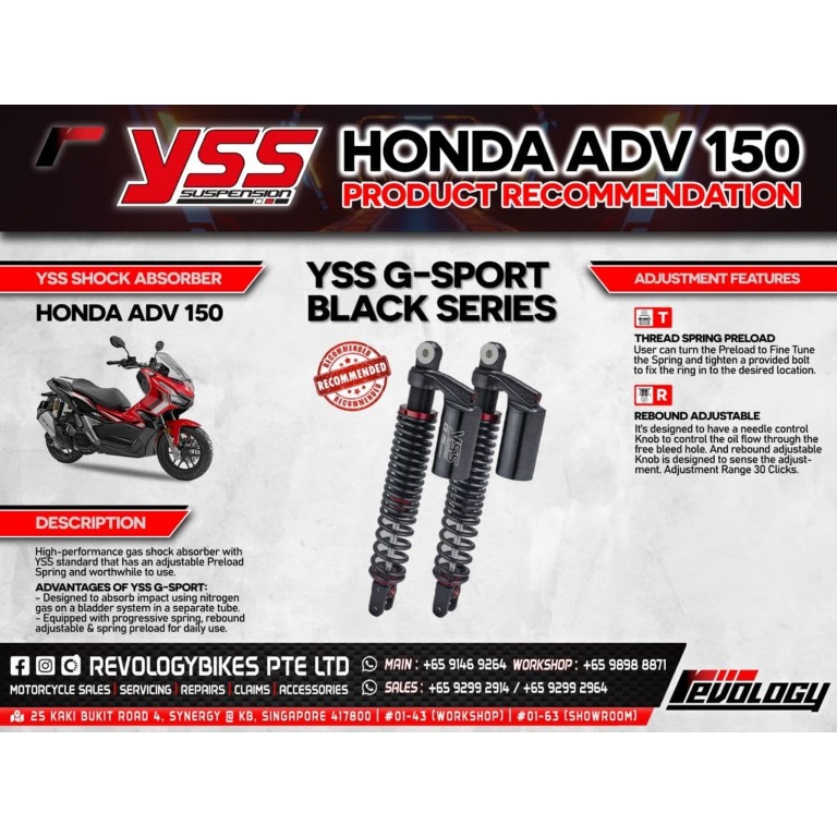 HONDA ADV 150 YSS SHOCK ABSORBER YSS SUSPENSION RECOMMENDED ...