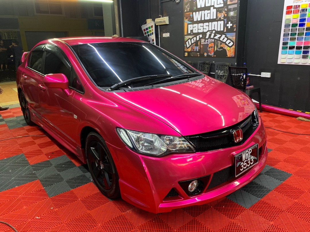 Honda Civic Full Wrap Pink Candy, Auto Accessories on Carousell