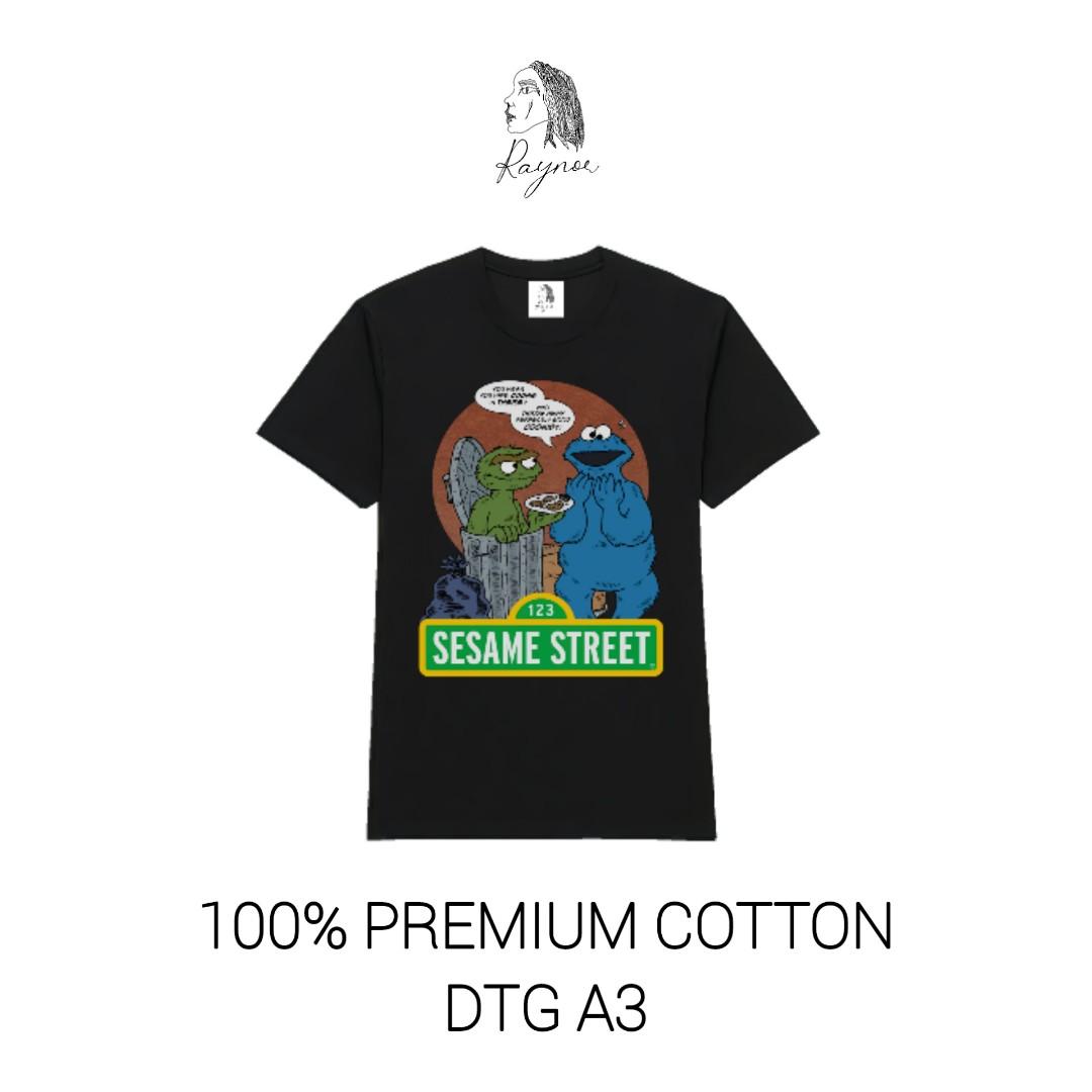 KAOS PREMIUM KARTUN SESAME STREET RAYNOR ORIGINAL, Fesyen Pria, Pakaian ...