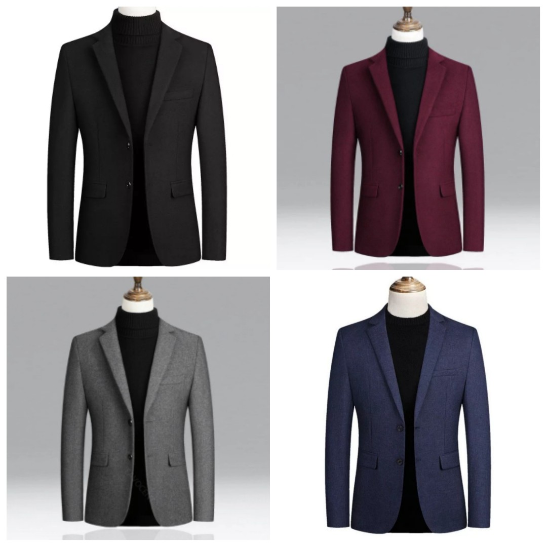 Men Blazer jacket grey navy blue maroon red black suit, Men's Fashion ...