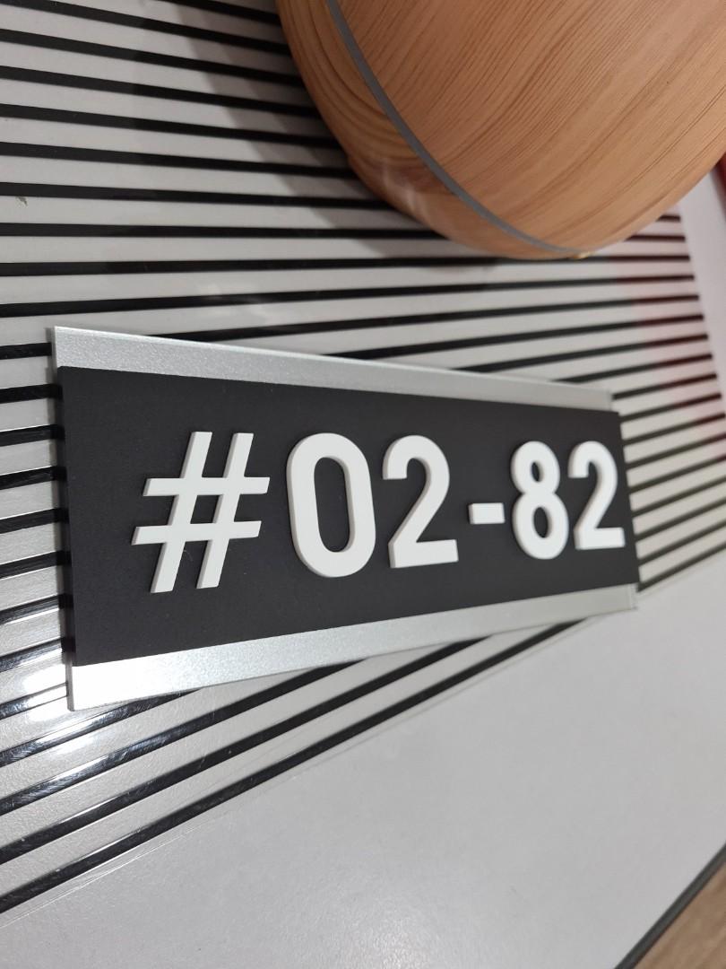 Pure white unit number plate, Furniture & Home Living, Home Improvement ...