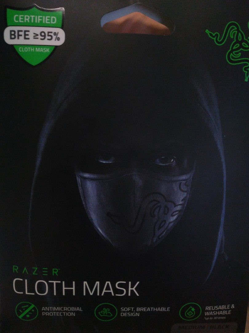 Razer medium cloth mask black, Video Gaming, Gaming Accessories, In ...