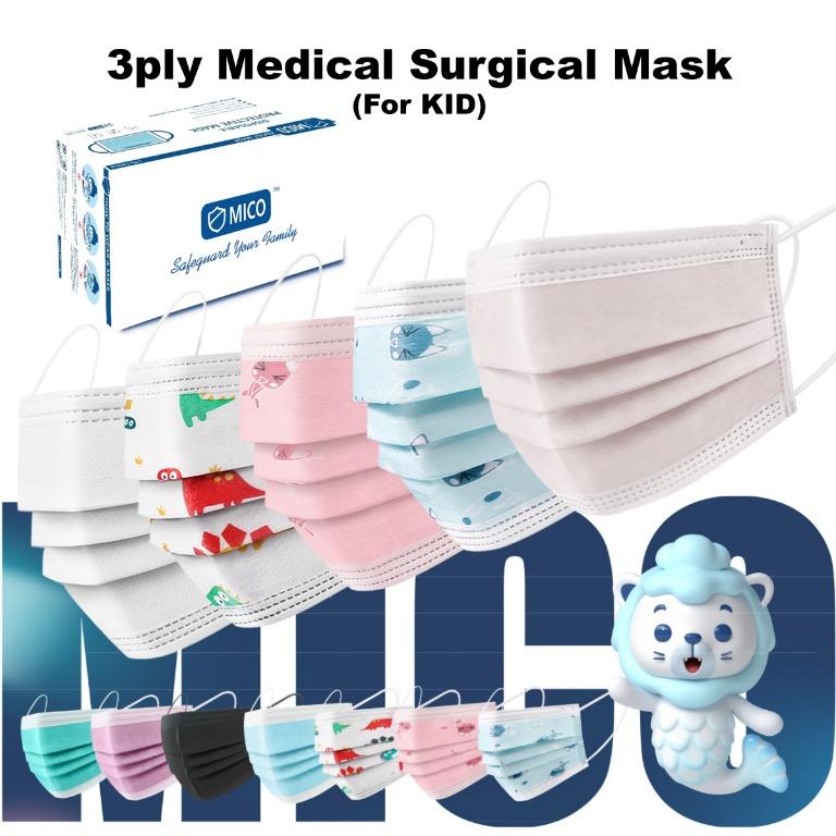 [SG Brand] MICO Kids 3ply Medical Surgical Face Mask, Health ...