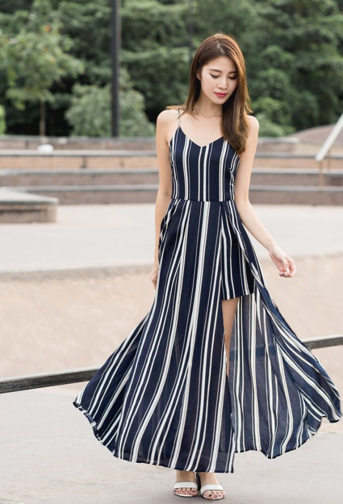 The Thread Theory Sublime Lines Romper Maxi, Women's Fashion, Dresses ...