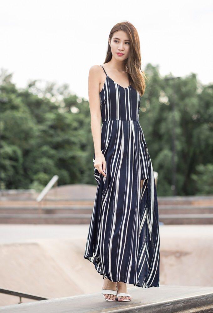 The Thread Theory Sublime Lines Romper Maxi, Women's Fashion, Dresses ...