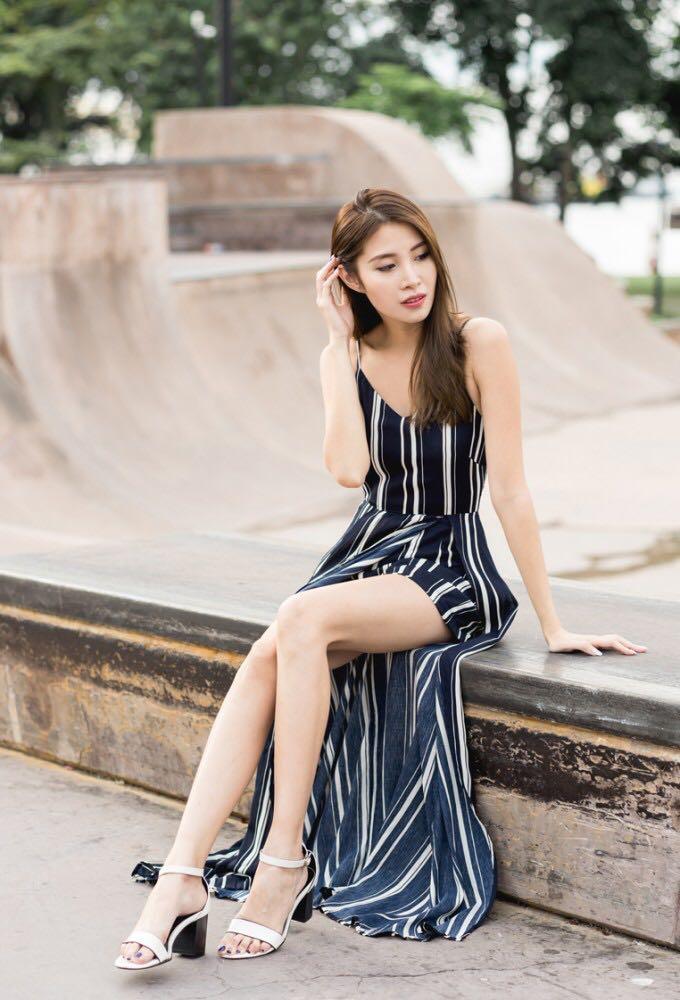 The Thread Theory Sublime Lines Romper Maxi, Women's Fashion, Dresses ...