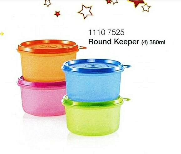 Tupperware 380 ml Round Keeper Containers Set of 4, Furniture & Home ...