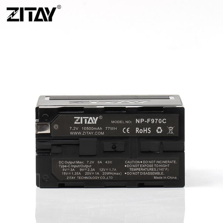 ZITAY NP-F970-980-F550 Battery with Dual DC Ports and Type C USB Ports, Photography, Video ...