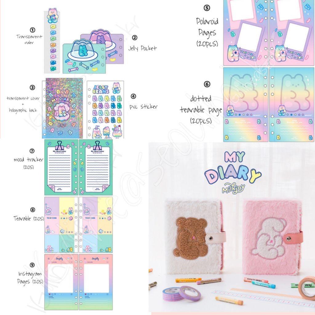 { INSTOCK } Pink Fluffy Diary Bullet Journal Notebook Korea Super Cute ...