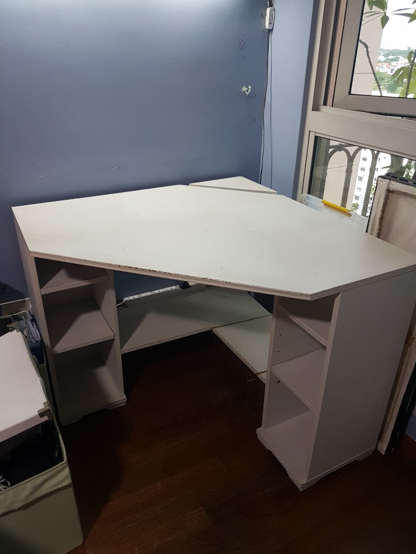 Corner Study Table, Furniture & Home Living, Furniture, Tables & Sets ...
