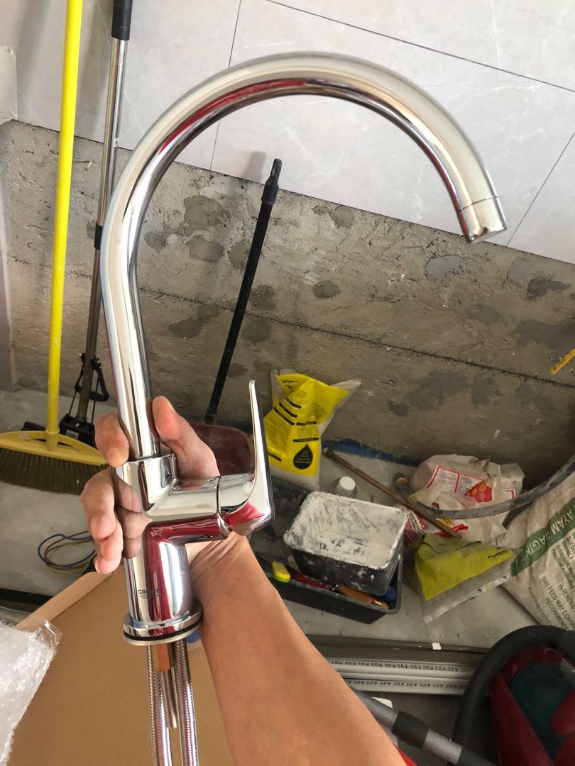 Grohe hot and cold kitchen sink tap, Furniture & Home Living, Bathroom ...