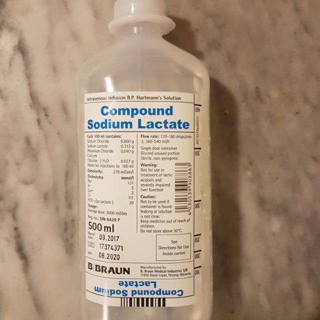 Hartmann’s Solution (500ml compound sodium lactate) for pets with ...