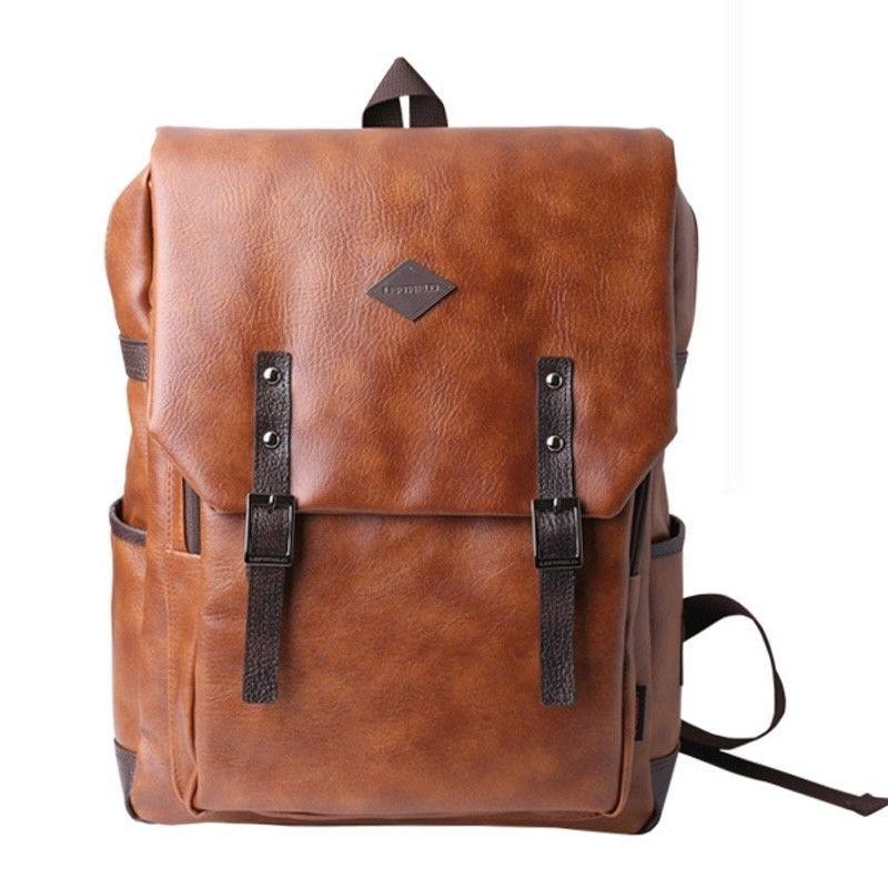 Leftfield brown faux leather backpack, Men's Fashion, Bags, Backpacks ...