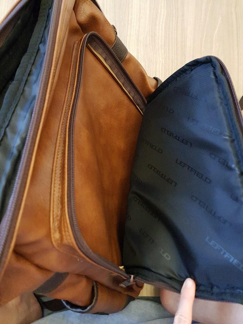 Leftfield brown faux leather backpack, Men's Fashion, Bags, Backpacks ...
