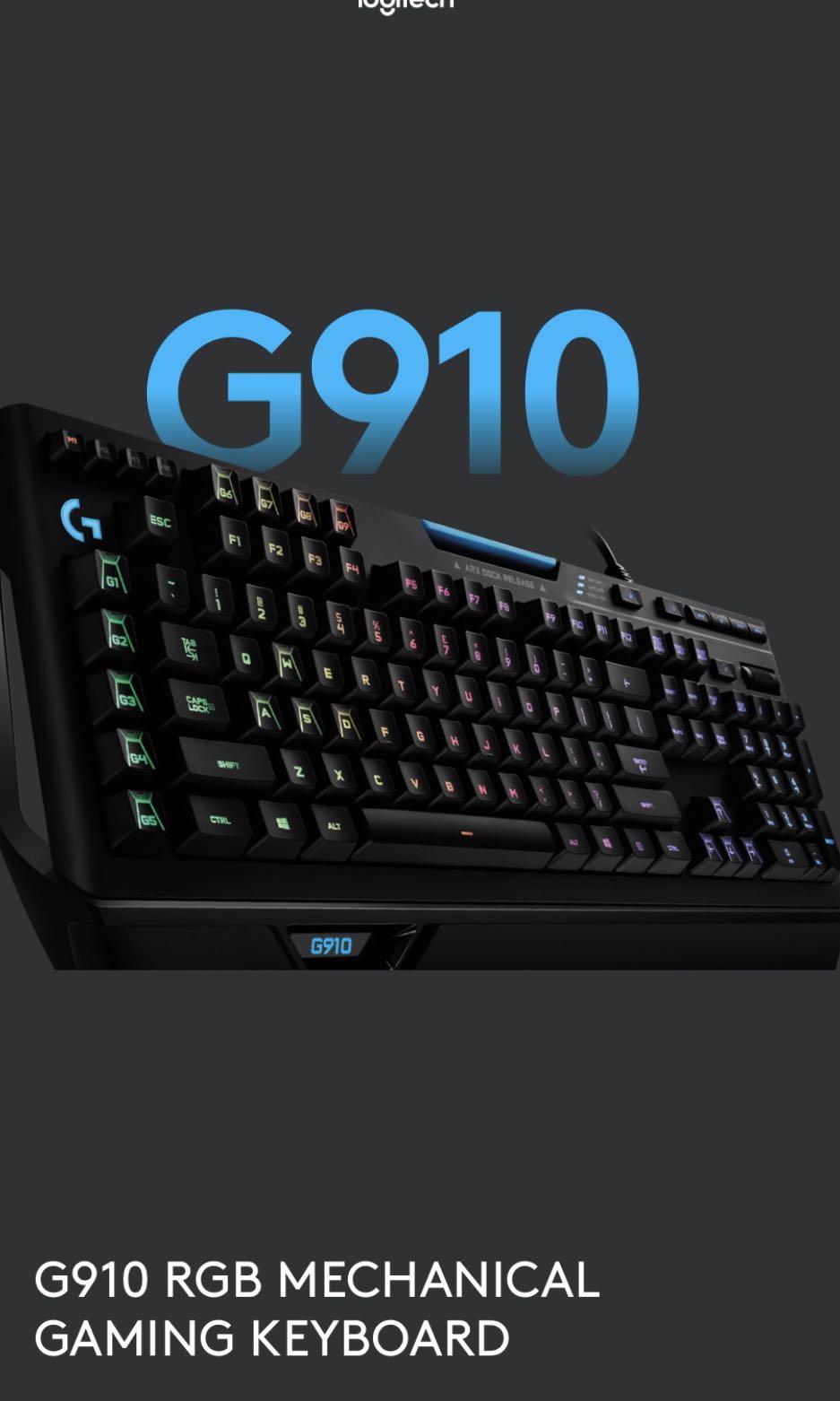 Logitech G910 ORION SPECTRUM RGB MECHANICAL GAMING KEYBOARD, Computers ...