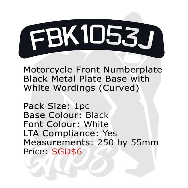 Motorcycles License Plate (Front) (Curved - White Wordings ...