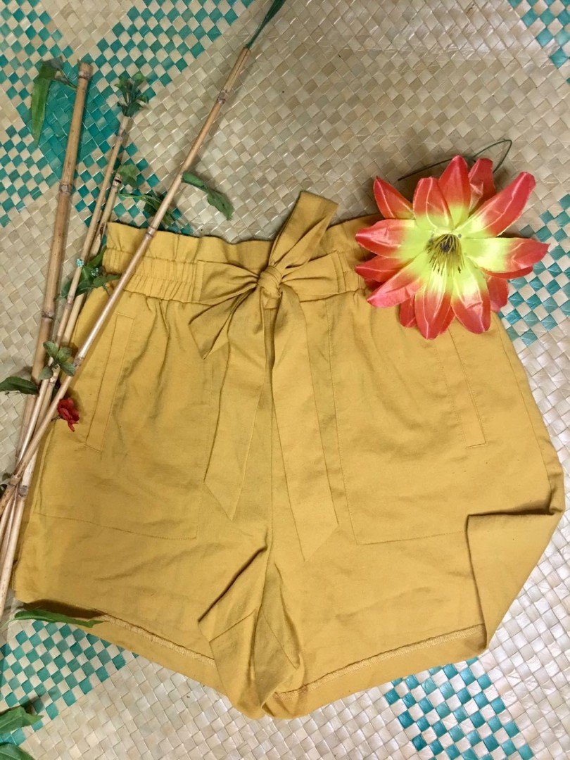Mustard Garterized Short from Korean Bales, Women's Fashion, Bottoms ...