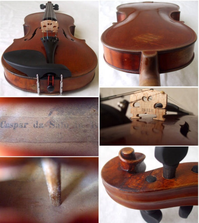 Old violin labeled Gaspar Da Salo, Hobbies & Toys, Music & Media ...