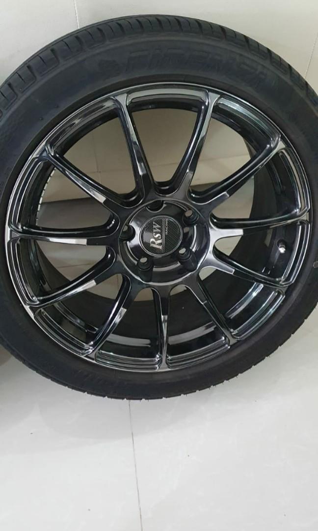 Rsw rims with tyres, Car Accessories, Accessories on Carousell