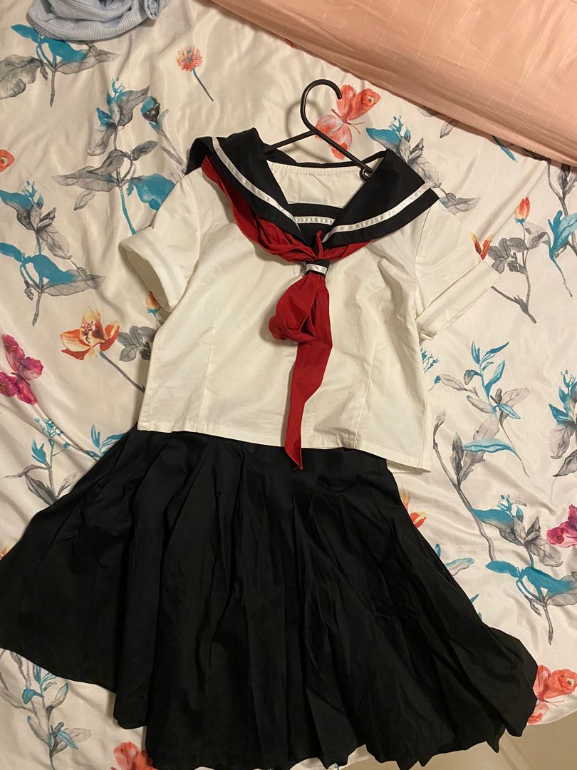 School girl costume cosplay black uniform, Babies & Kids, Babies & Kids ...