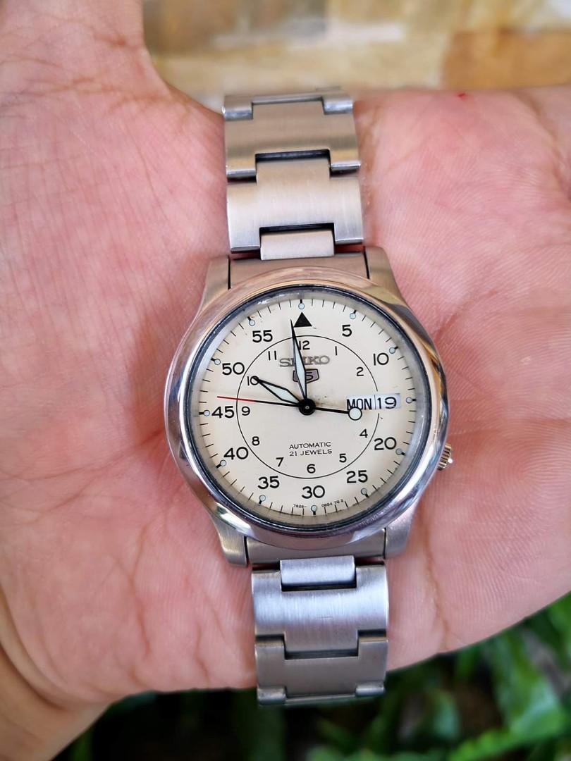 Seiko 5 Cream Dial Automatic, Luxury, Watches on Carousell