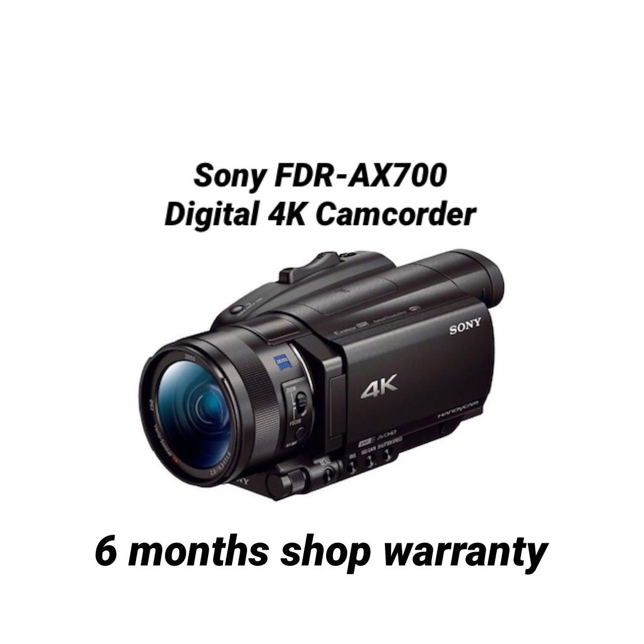 Sony FDR-AX700 Digital 4K Camcorder, Photography, Video Cameras on ...