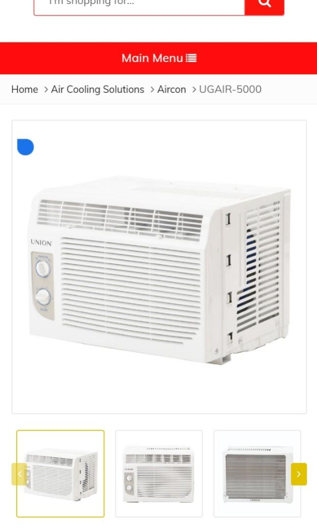 0.5 HP UNION Aircon with Aircon Steel, TV & Home Appliances, Air ...