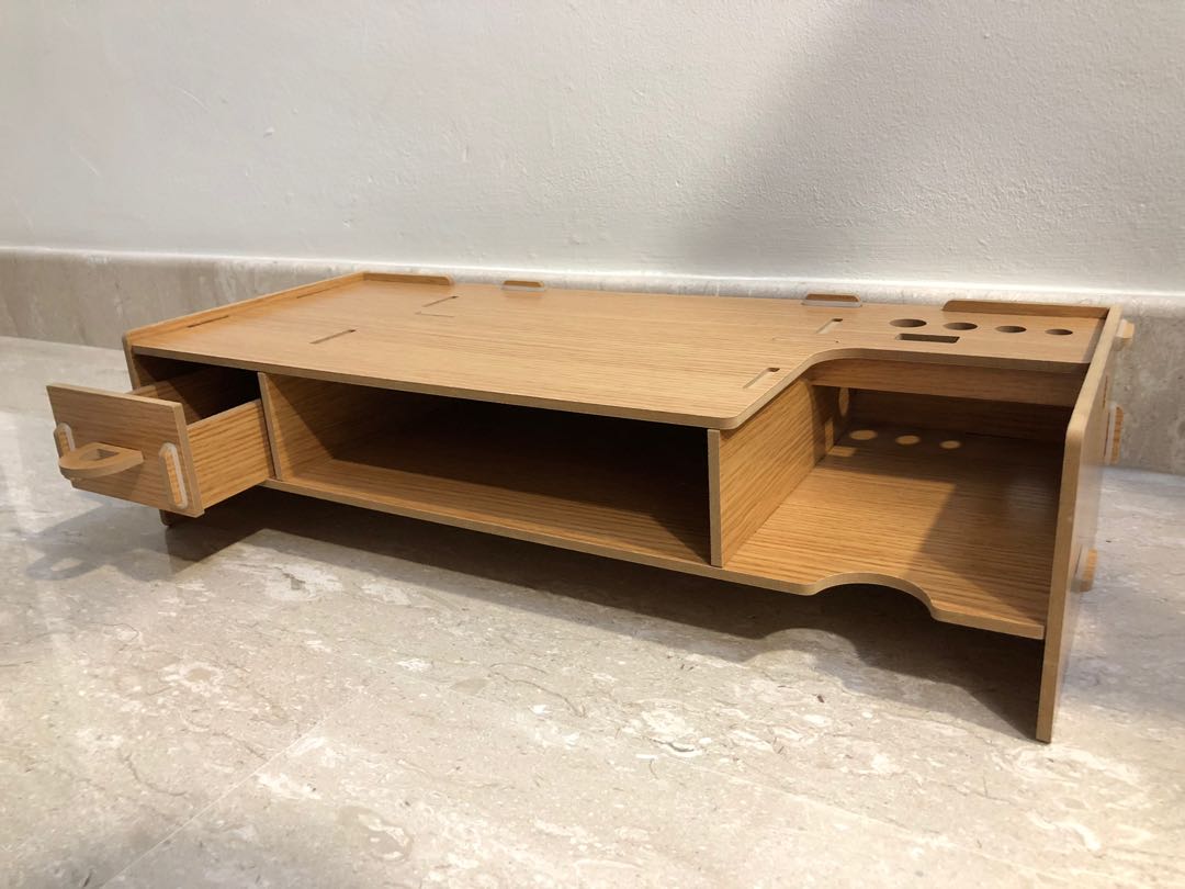 Wooden computer monitor/laptop riser, Furniture & Home Living ...