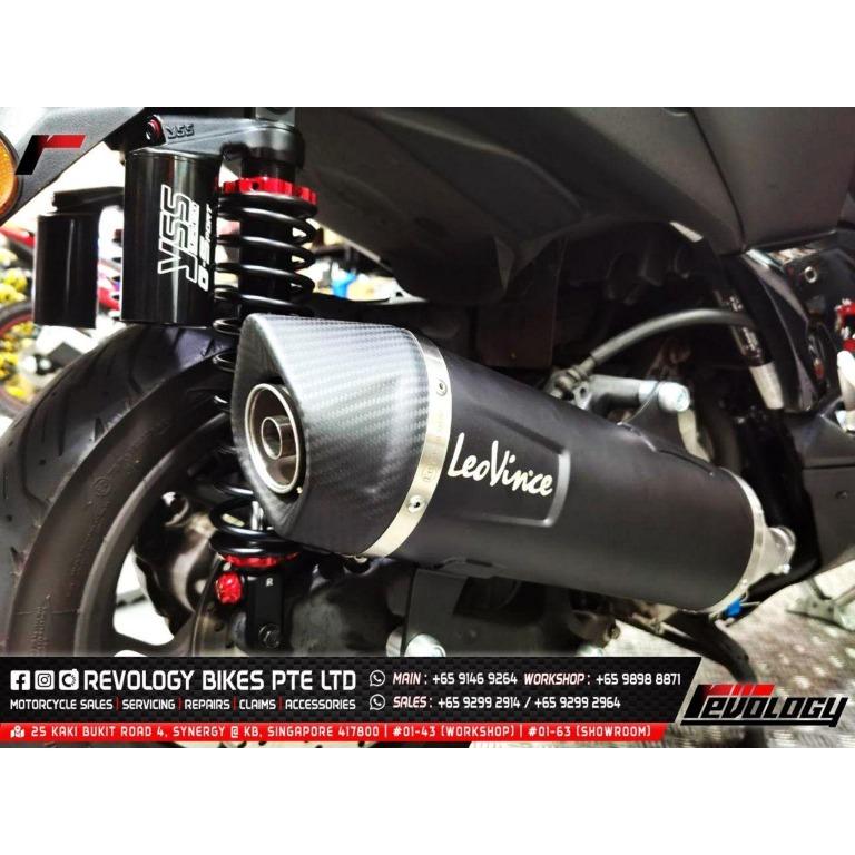 YAMAHA XMAX 300 LEO VINCE EXHAUST PIPE BLACK, Motorcycles, Motorcycle ...