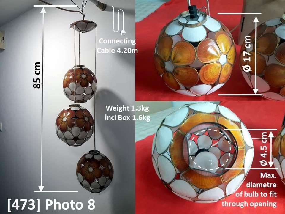 [473] Philippine Capiz Shell Pendant Lamp, Furniture & Home Living ...