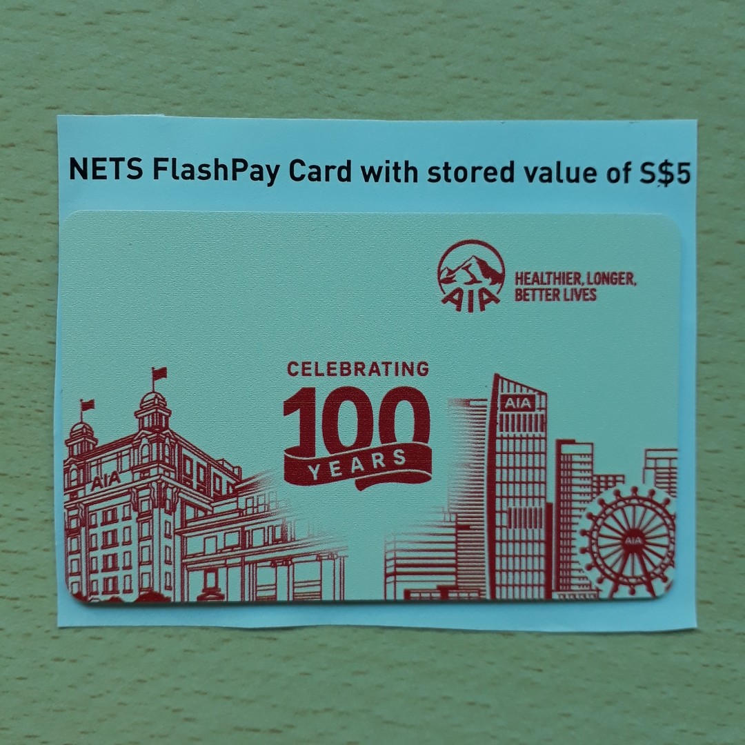 AIA Centennial NETS FlashPay Card with stored value of $5., Everything Else on Carousell