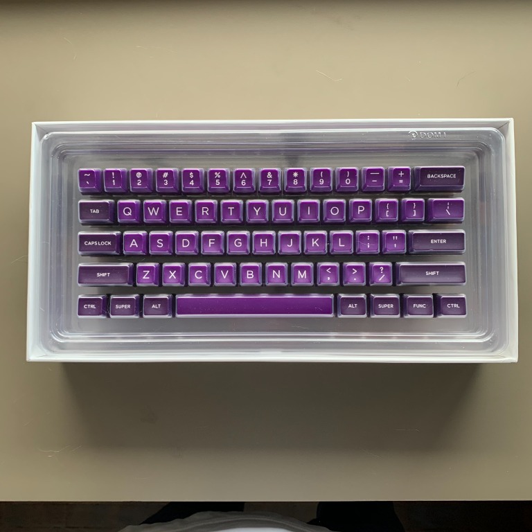 Domikey SA Gas Attack keycaps set BNIB ABS doubleshot Purple & Yellow ...