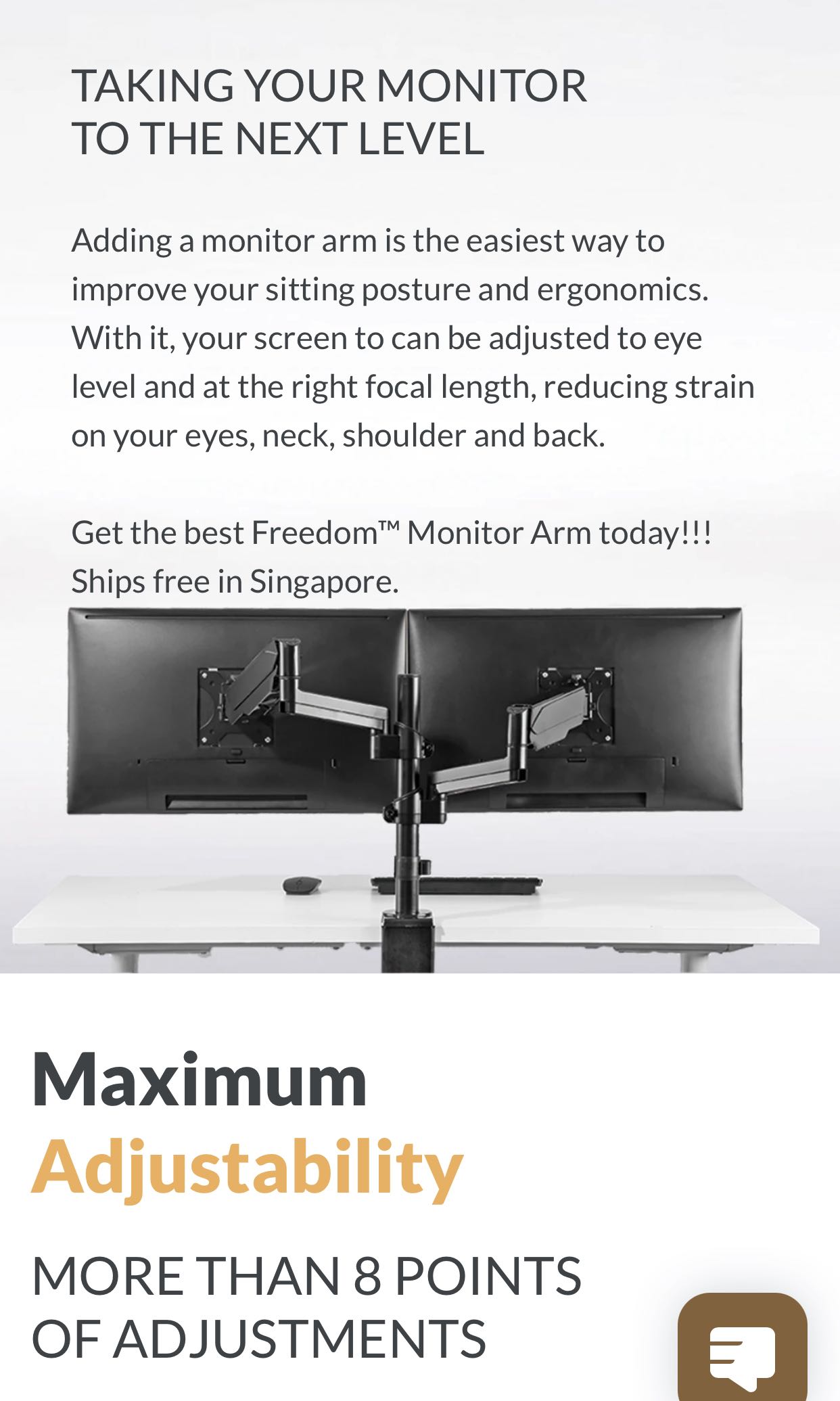 ErgoEdge Freedom Monitor Arms, Computers & Tech, Parts & Accessories ...