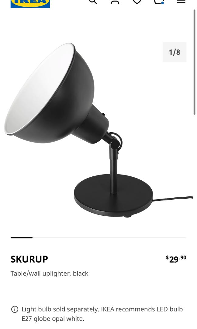 IKEA table light SKURUP / plant light, Furniture, Home Decor, Lighting ...