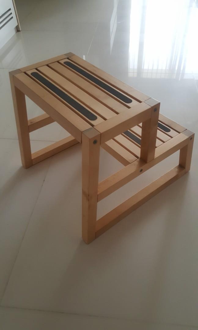 IKEA wooden step stool, Babies & Kids, Baby Nursery & Kids Furniture ...