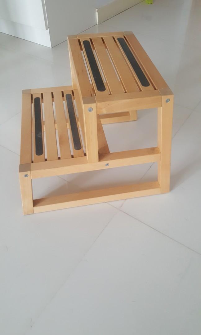 IKEA wooden step stool, Babies & Kids, Baby Nursery & Kids Furniture ...