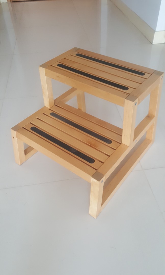 IKEA wooden step stool, Babies & Kids, Baby Nursery & Kids Furniture ...