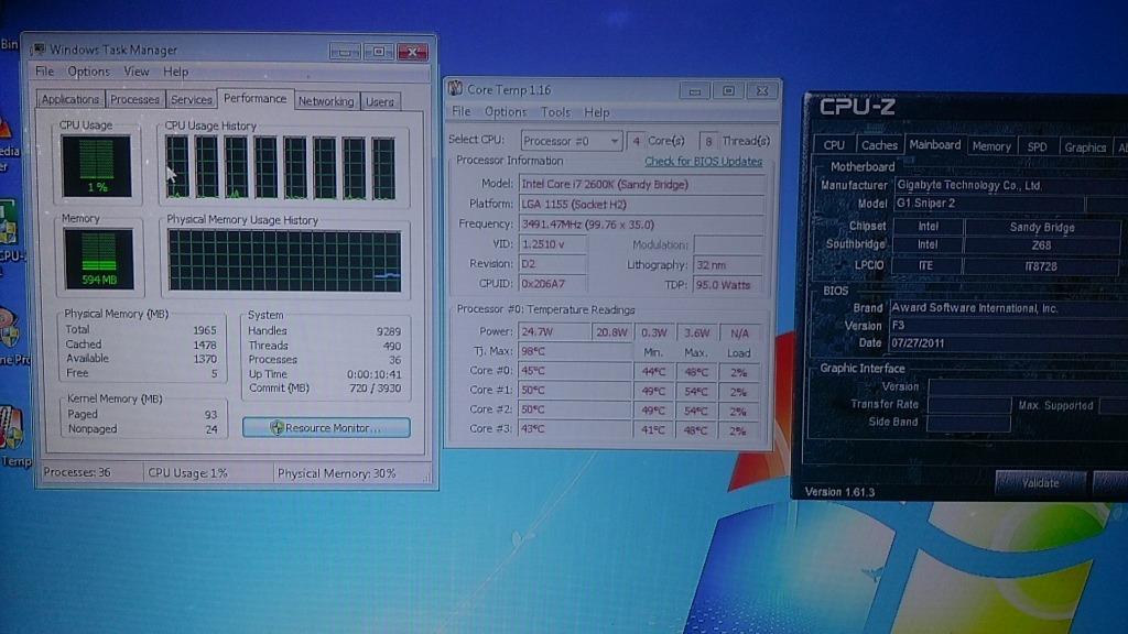 Intel Icore 7 -2600K-3.4GHZ/TESTED AND O.K./NO ISSUES/ Windows 7/See ...
