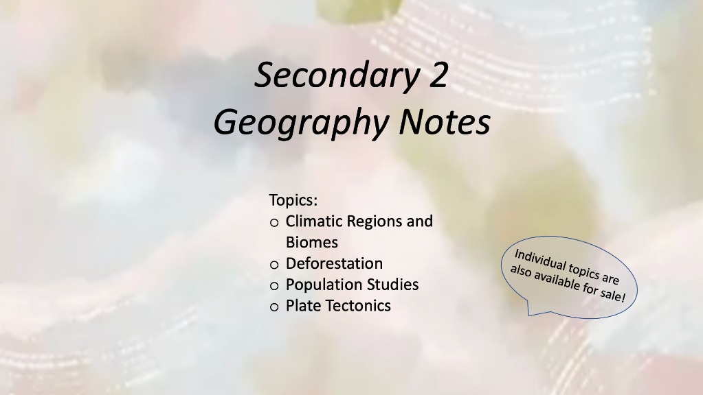 Secondary 2 - Geography Notes, Hobbies & Toys, Books & Magazines ...