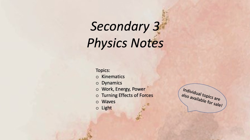 Secondary 3 - Physics Notes, Hobbies & Toys, Books & Magazines ...