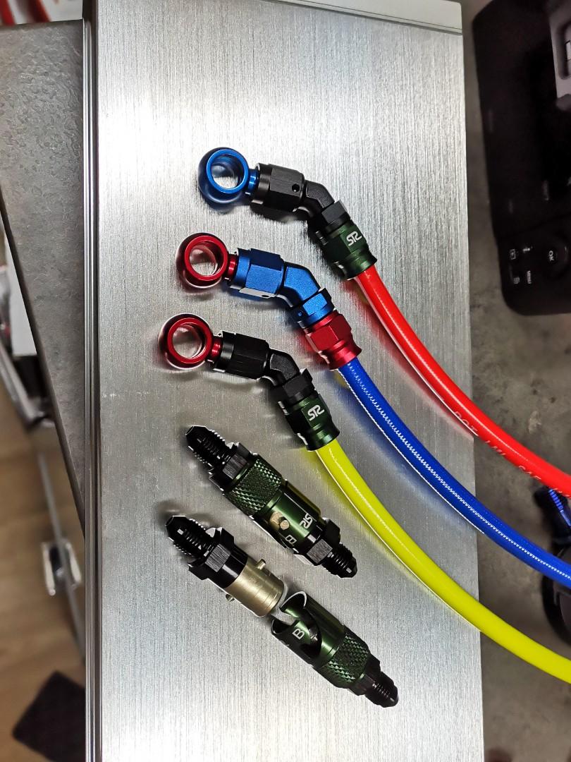 Yamaha Sniper Strato custom braided hose AN hydraulic fitting Teflon ...