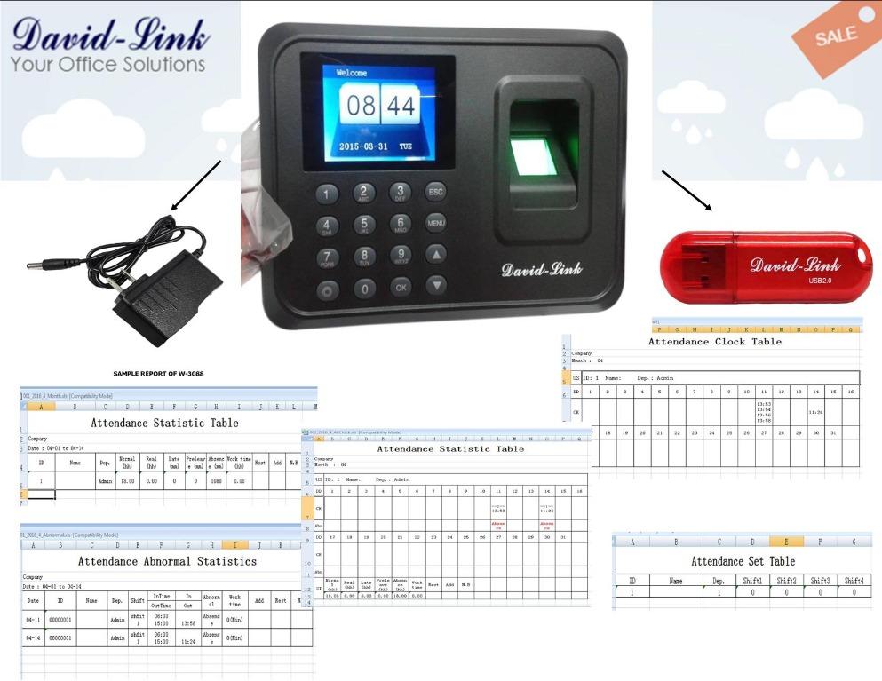 Biometric Fingerprint scanner with Payroll computation - W-3088 David ...