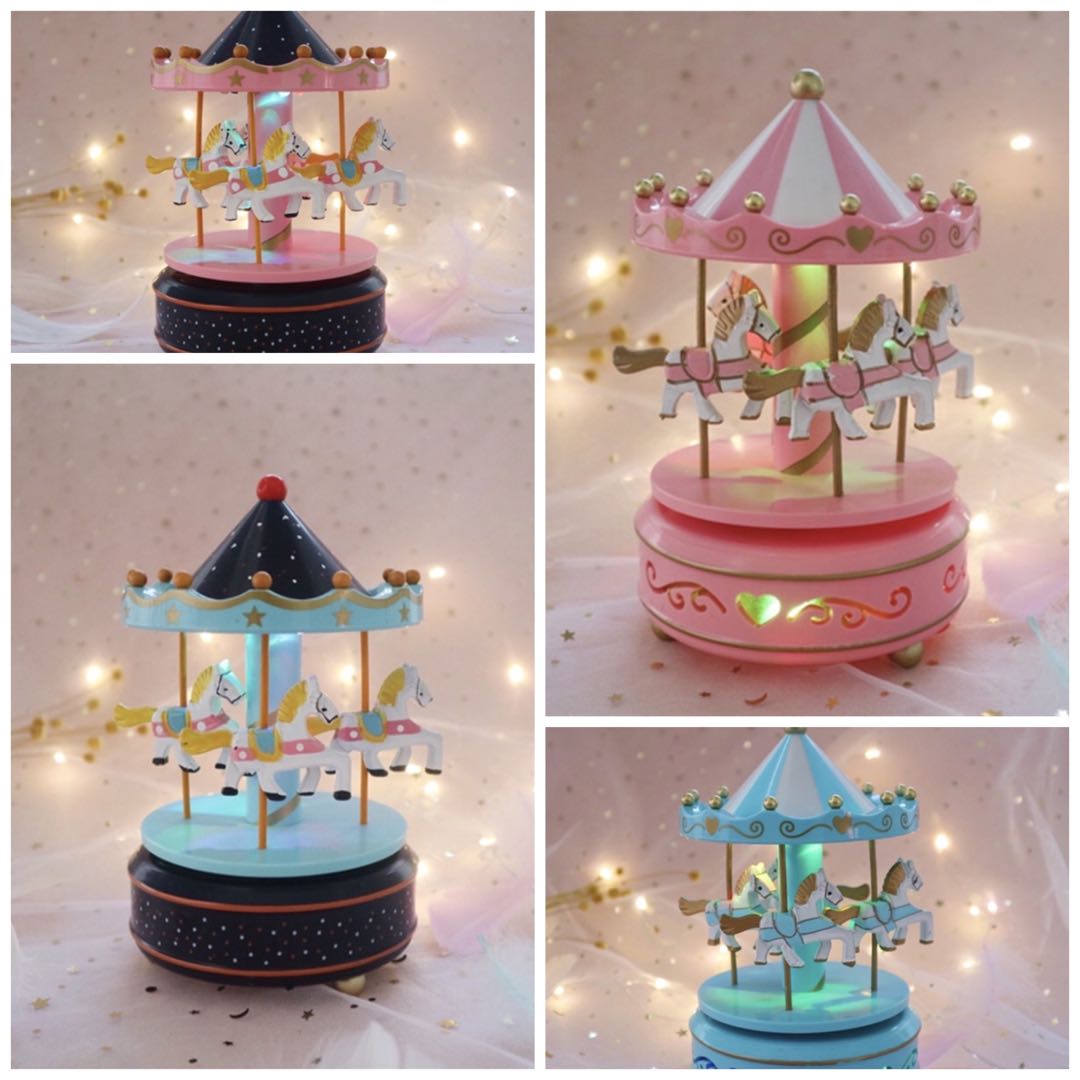 Carousel Music Box, Merry-go-round Musical Carousel (with Lights ...