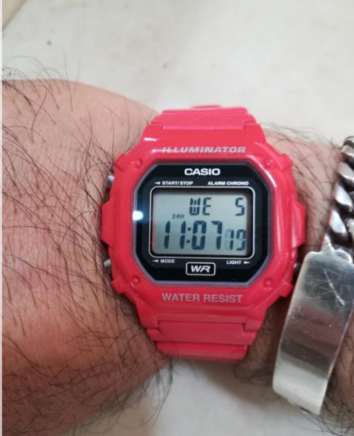 Casio Illuminator retro klasik original red shock 10 years baterai ...