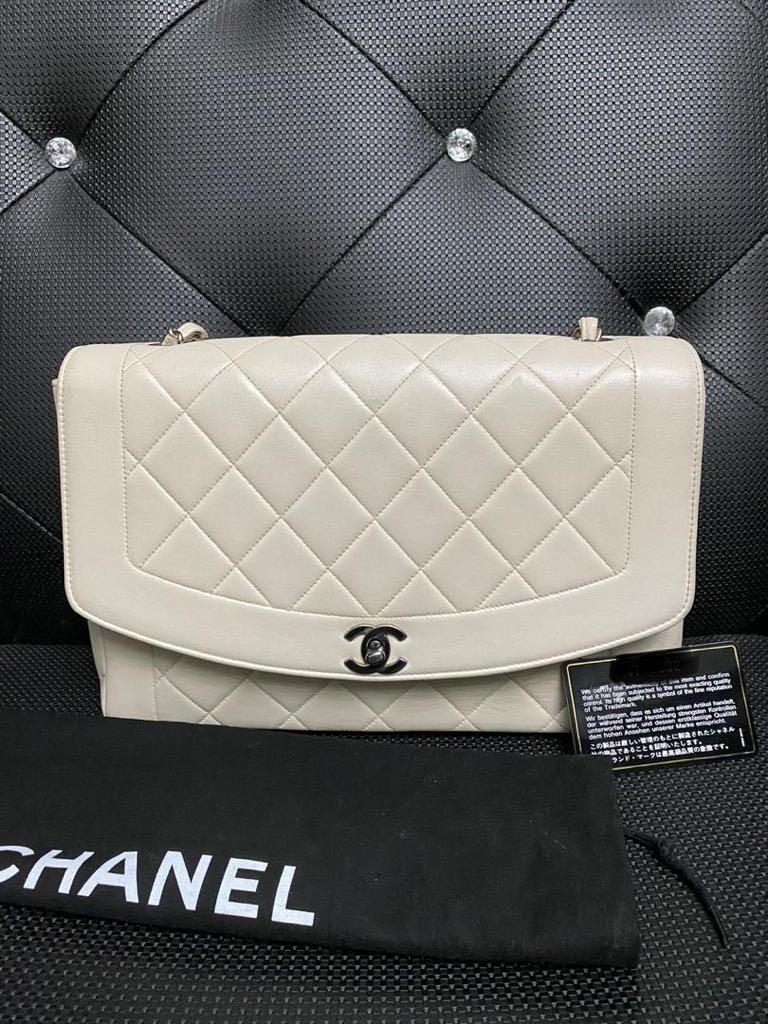 Chanel medium Diana Ivory, Luxury, Bags & Wallets on Carousell