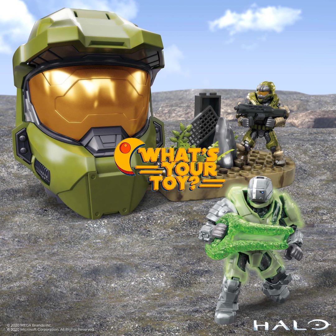 Mega Construx Halo Green Blue Yellow Master Chief Helmet Case Set ...