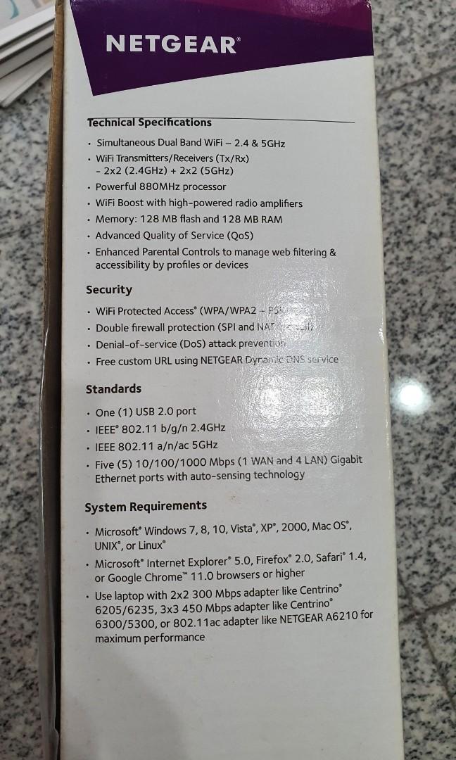 Netgear ac1200 smart WiFi router (R6220), Computers & Tech, Parts ...