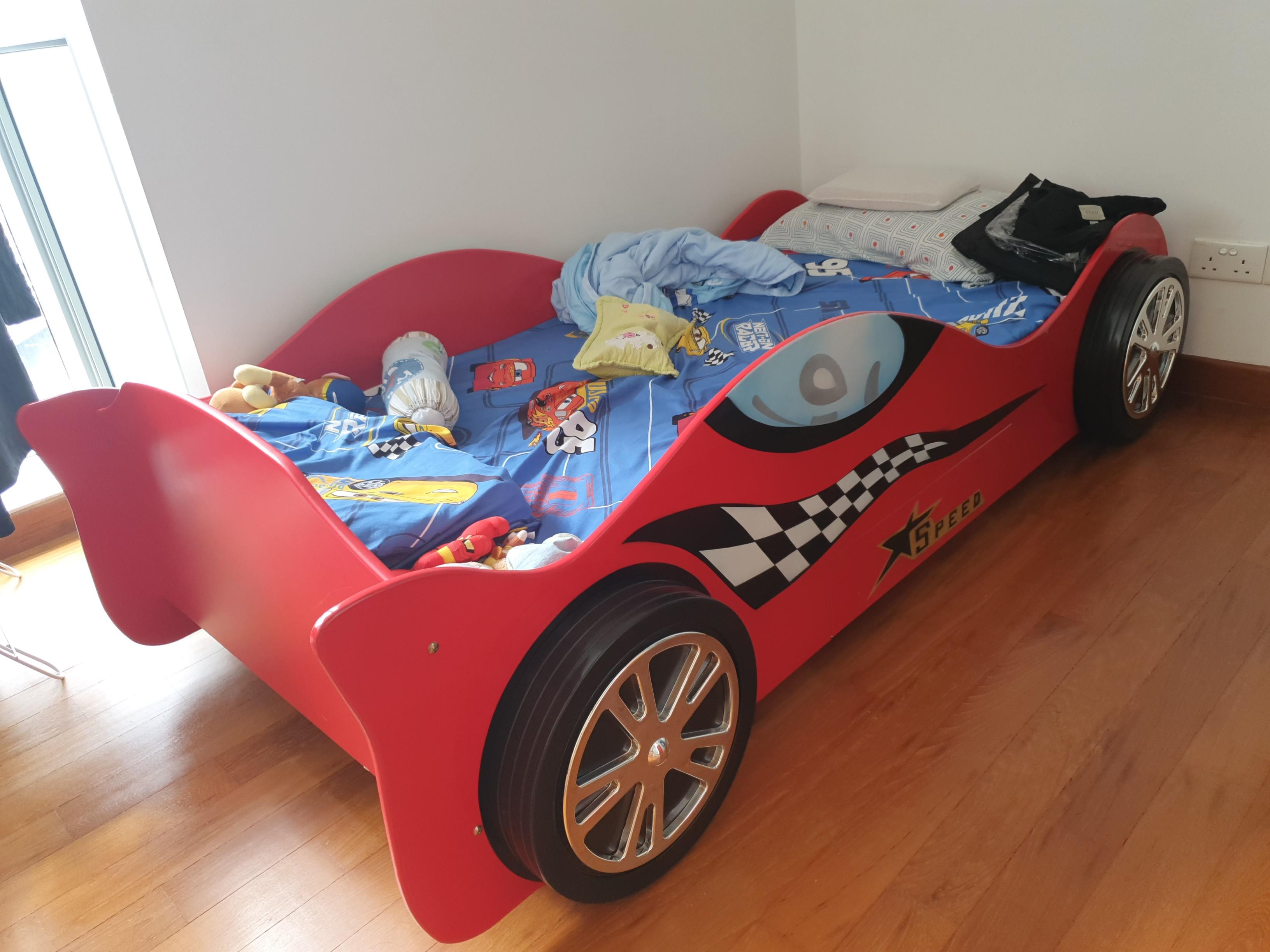 Preloved Red Car Bed (Single) frame, Furniture & Home Living, Furniture ...